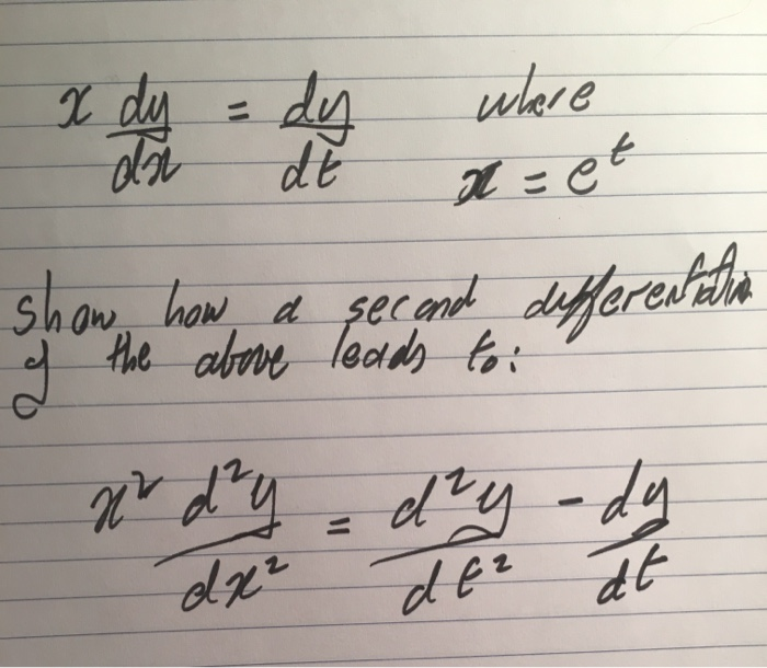 Solved a dun du x du dy where an dt x show how a second | Chegg.com