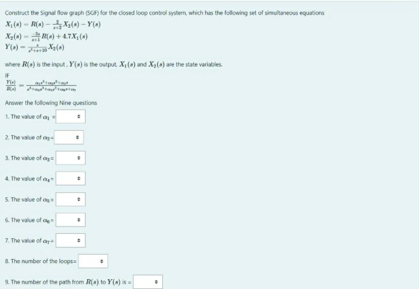 Solved Construct the Signal flow graph (SGF) for the closed | Chegg.com
