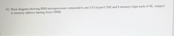 Solved (b) Draw diagram showing 8088 microprocessor | Chegg.com