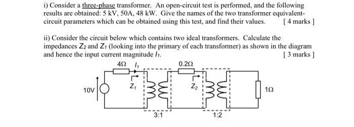 Solved i) Consider a three-phase transformer. An | Chegg.com