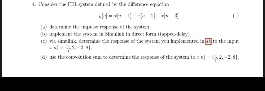 Solved Consider the FIR system defined by the difference | Chegg.com