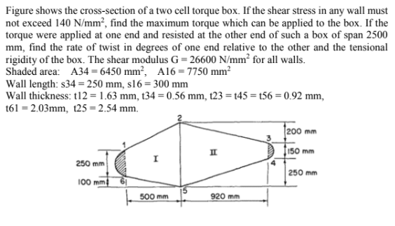 Solved Figure shows the cross-section of ﻿a two cell torque | Chegg.com