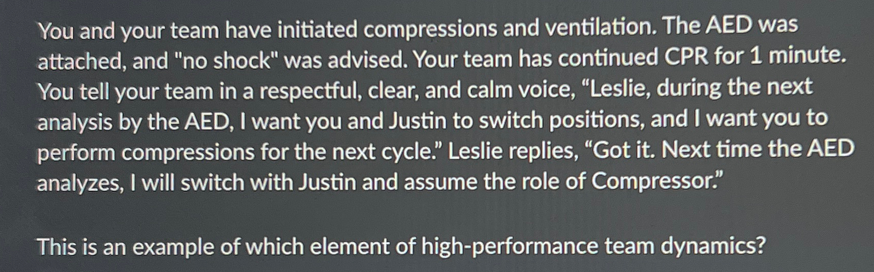 Solved You and your team have initiated compressions and | Chegg.com