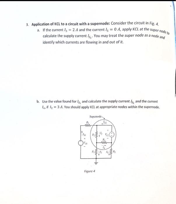 Solved 3. Application of KCL to a circuit with a supernode: | Chegg.com