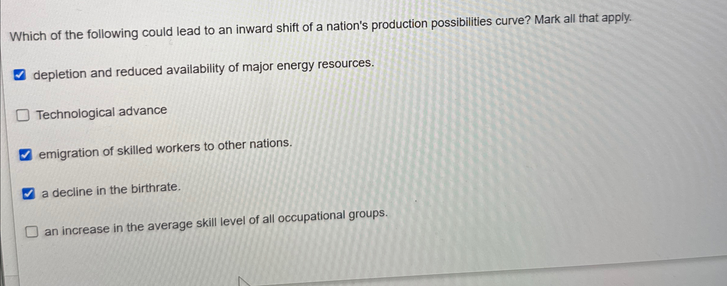 Solved Which of the following could lead to an inward shift | Chegg.com