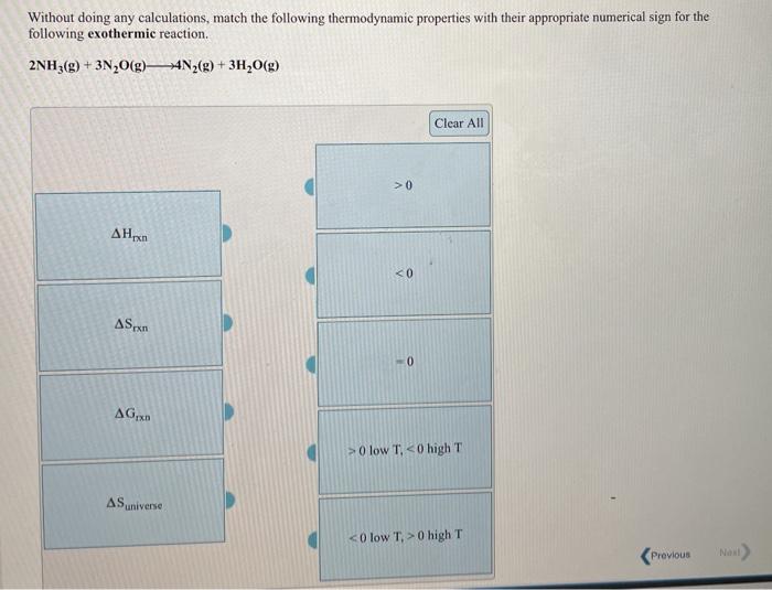 Solved Without doing any calculations, match the following | Chegg.com