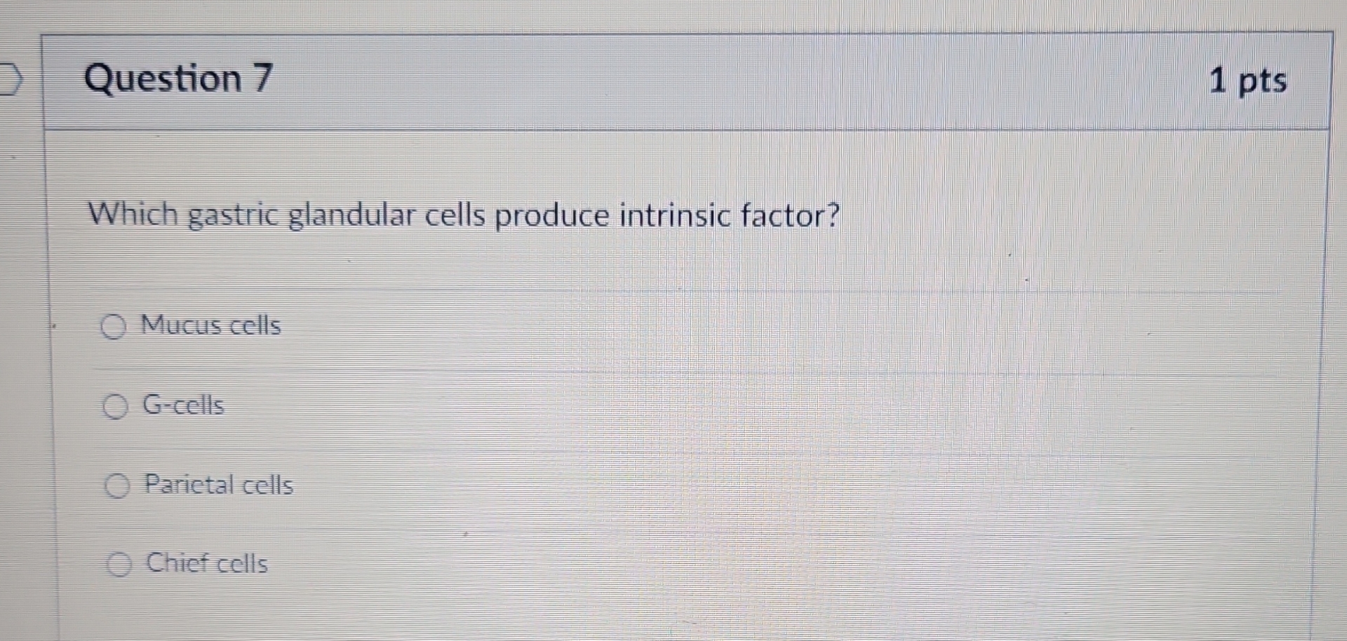 Solved Question 71 ptsWhich gastric glandular cells produce | Chegg.com Solved Question 71 ptsWhich gastric glandular cells produce | Chegg.com
