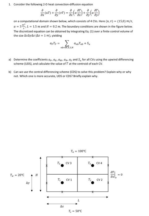 1. Consider the following 2-D heat | Chegg.com