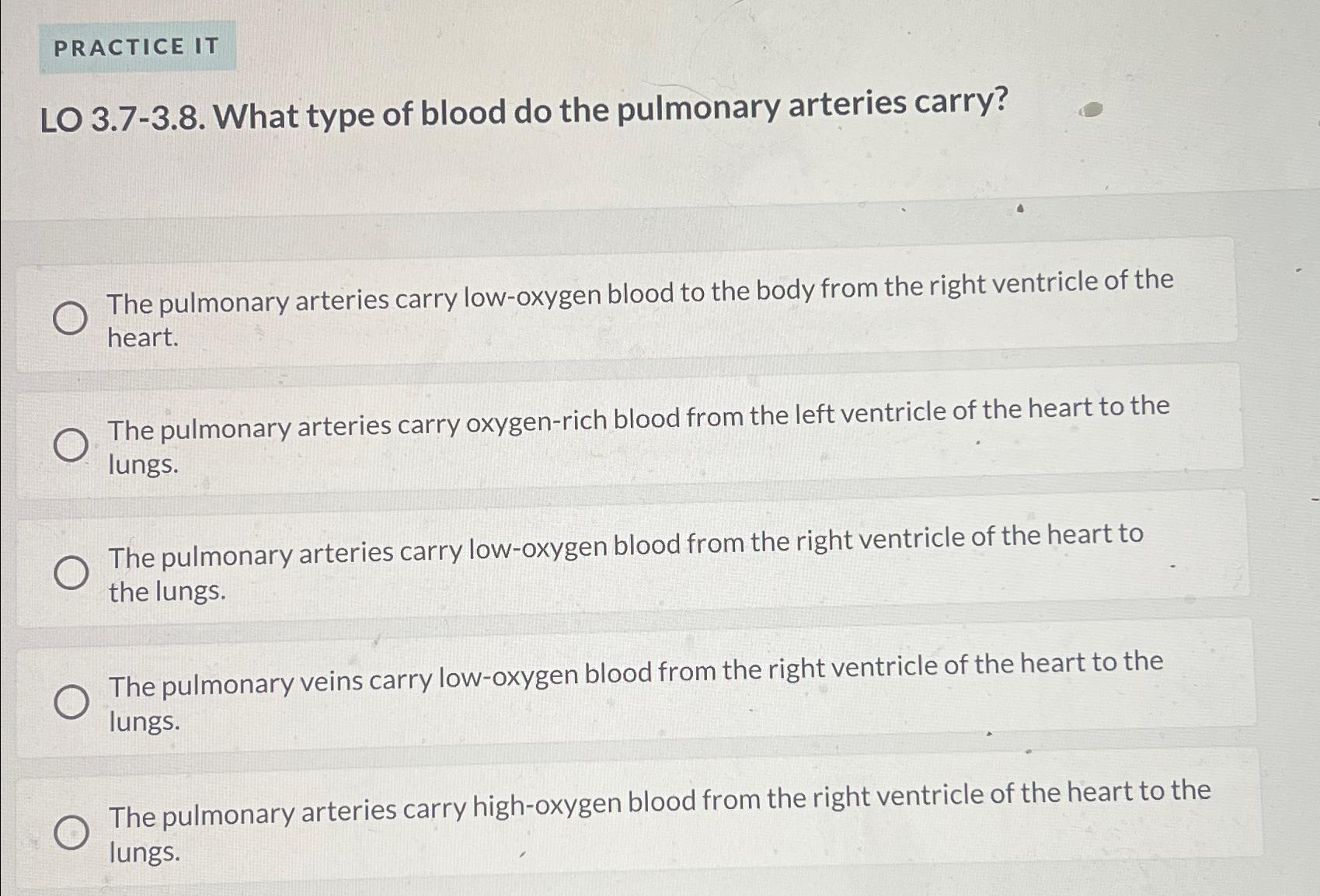 Solved PRACTICE ITLO 3.7-3.8. ﻿What type of blood do the | Chegg.com