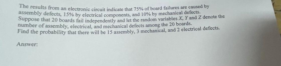 Solved The results from an electronic circuit indicate that | Chegg.com