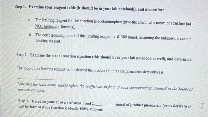 Solved Reagent table (2 pts):Step 1. Examine your reagent | Chegg.com