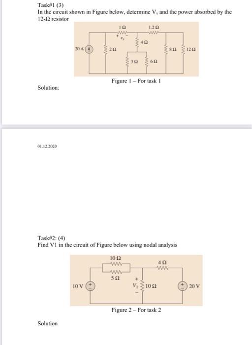 Solved Task#1 1 (3) In the circuit shown in Figure below, | Chegg.com
