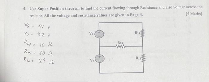 Solved 4. Use Super Position theorem to find the current | Chegg.com