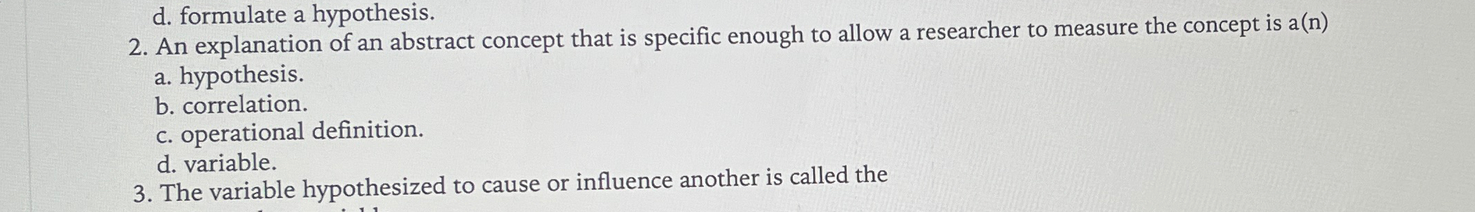 Solved 2. ﻿An explanation of an abstract concept that is | Chegg.com