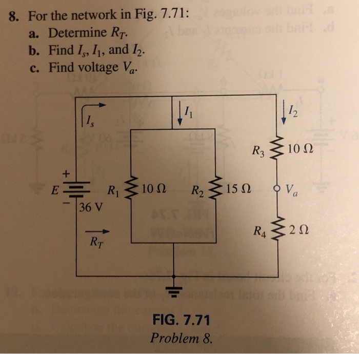Solved 8. For the network in Fig. 7.71: a. Determine Rt. b. | Chegg.com