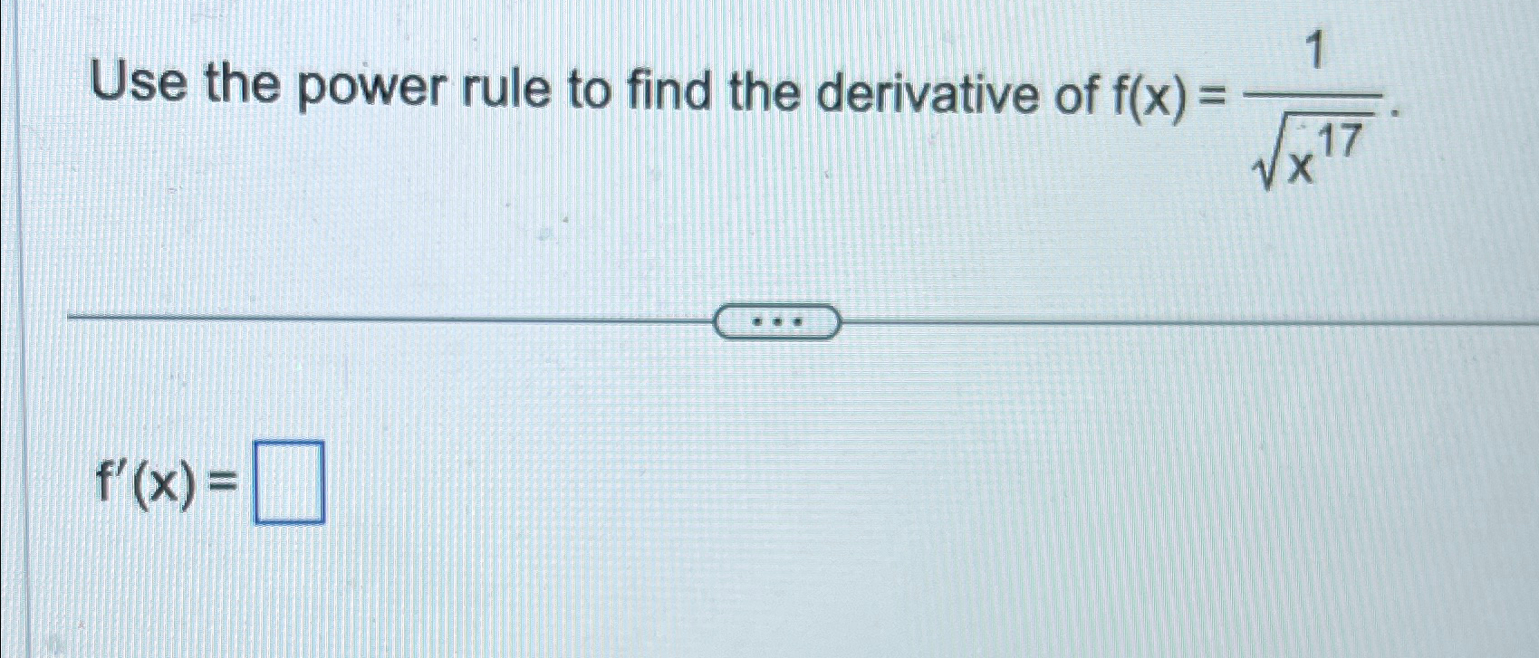 Solved Use the power rule to find the derivative of | Chegg.com