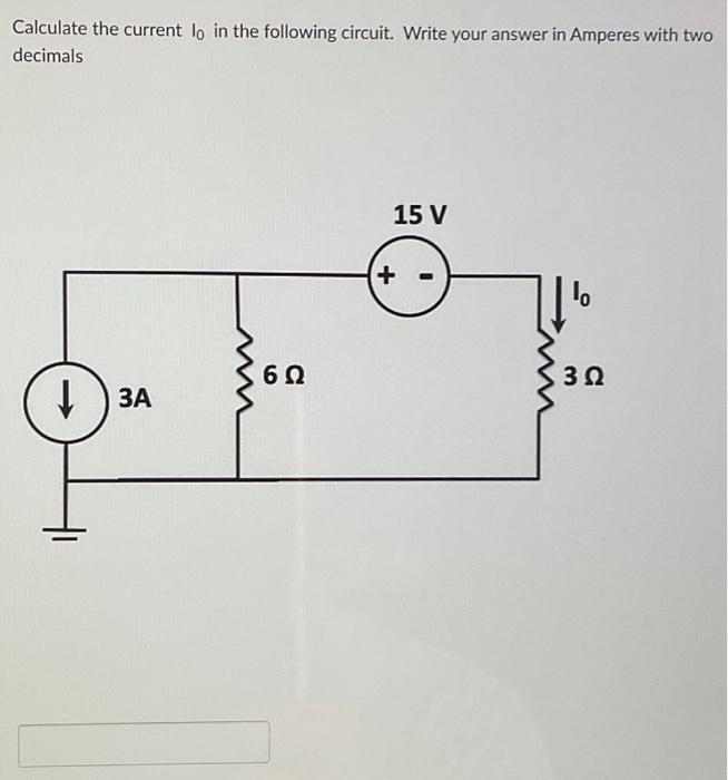 Solved Calculate the current I0 in the following circuit. | Chegg.com