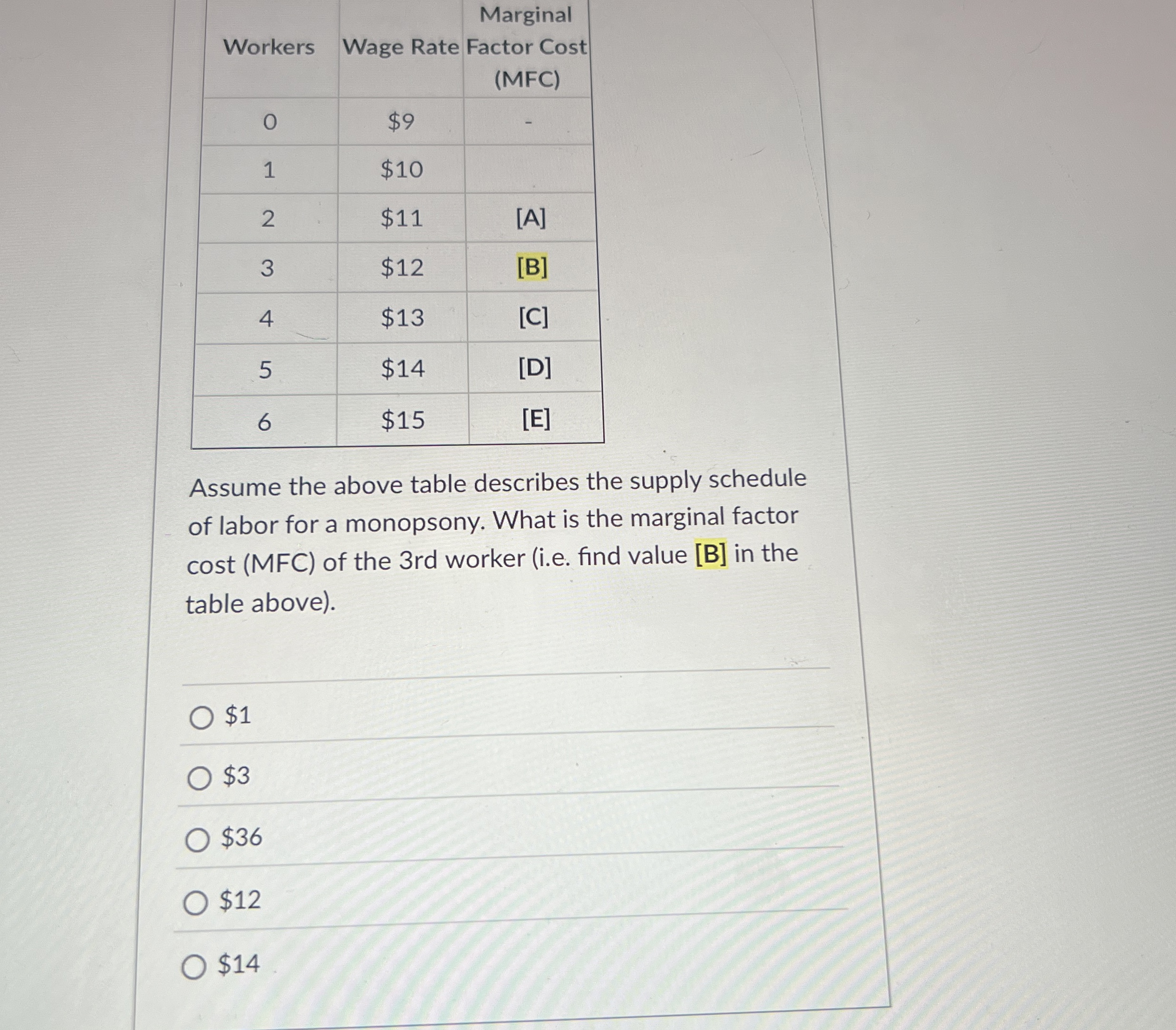 Solved \table[[Workers,Wage Rate Factor | Chegg.com