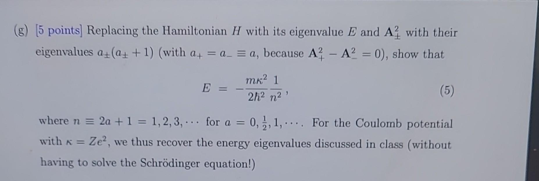 Solved LRL Vector, SO(4) Algebra and Hydrogen Spectrum: The | Chegg.com