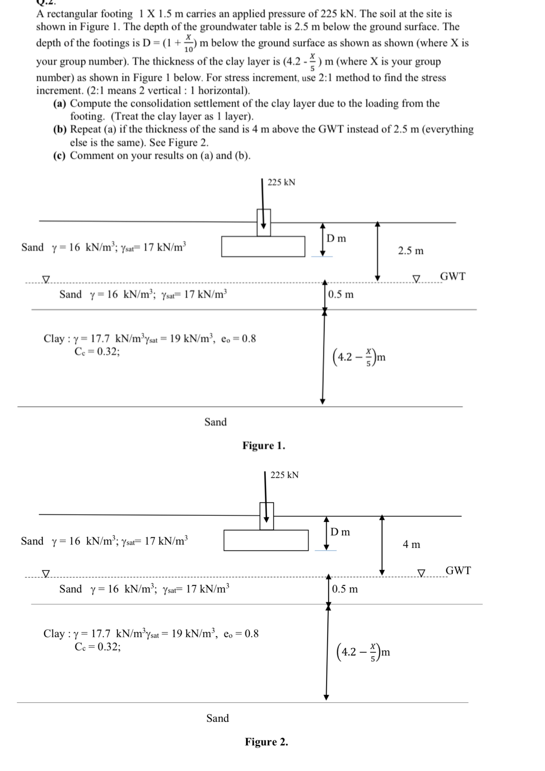 A rectangular footing 1×1.5m ﻿carries an applied | Chegg.com