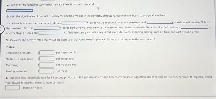 Solved Consumption Ratios; Activity Rates Saludable Company | Chegg.com