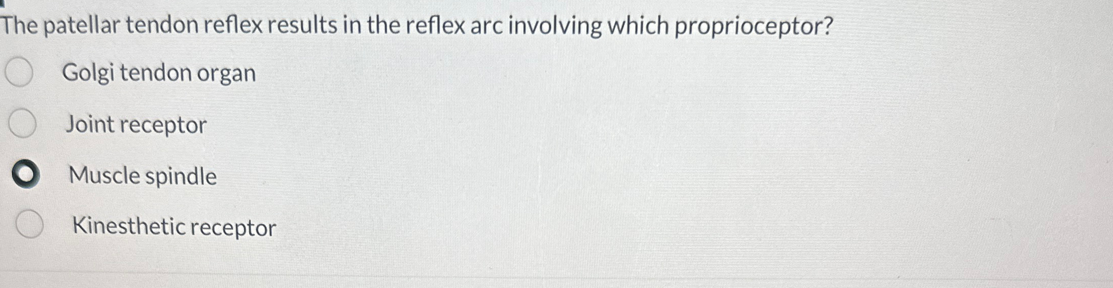 Solved The patellar tendon reflex results in the reflex arc | Chegg.com
