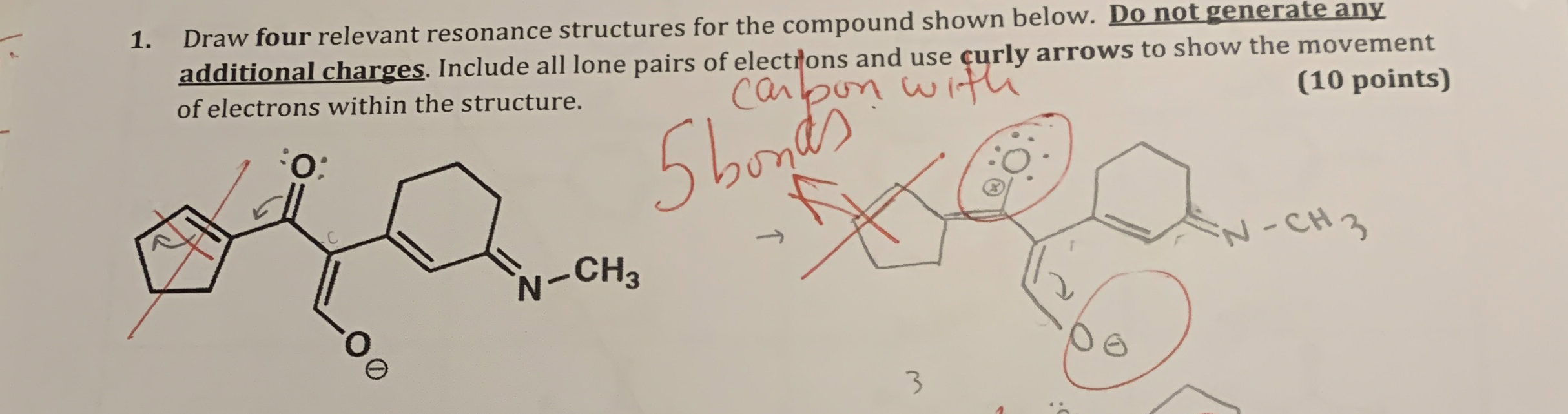 Solved Draw four relevant resonance structures for the | Chegg.com