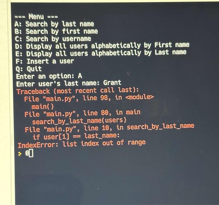 Solved Objective: Develop an admin tool for username and | Chegg.com