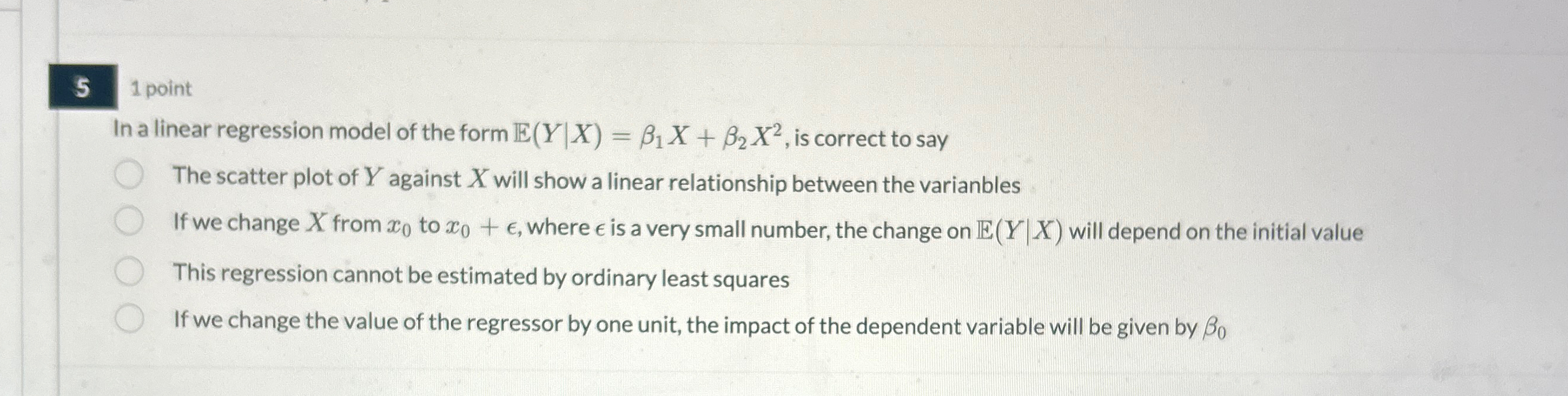 Solved 51 ﻿pointIn a linear regression model of the form | Chegg.com