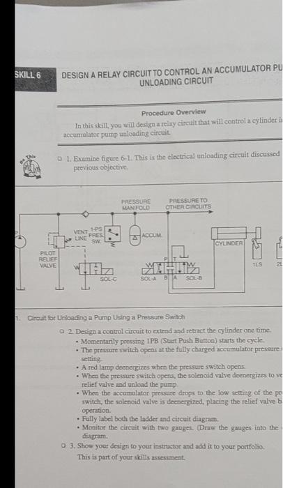 DESIGN A RELAY CIRCUIT TO CONTROL AN ACCUMULATOR PU | Chegg.com