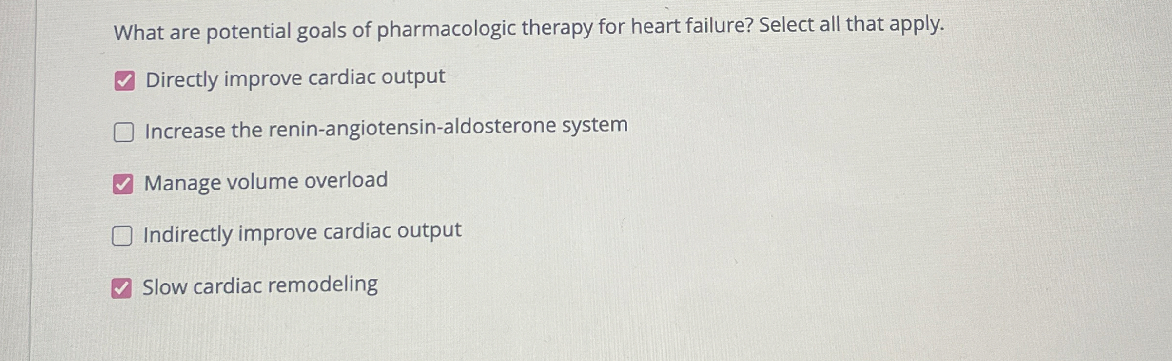 Solved What are potential goals of pharmacologic therapy for | Chegg.com