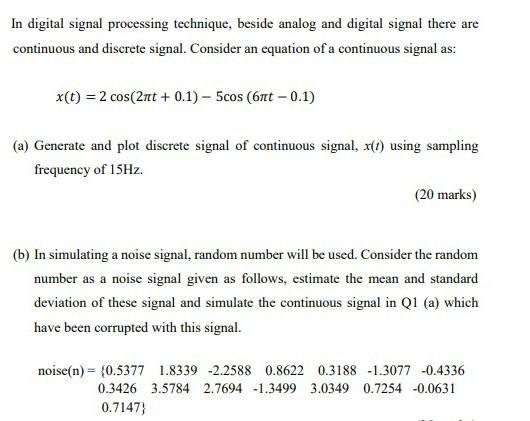 Solved In digital signal processing technique, beside analog | Chegg.com