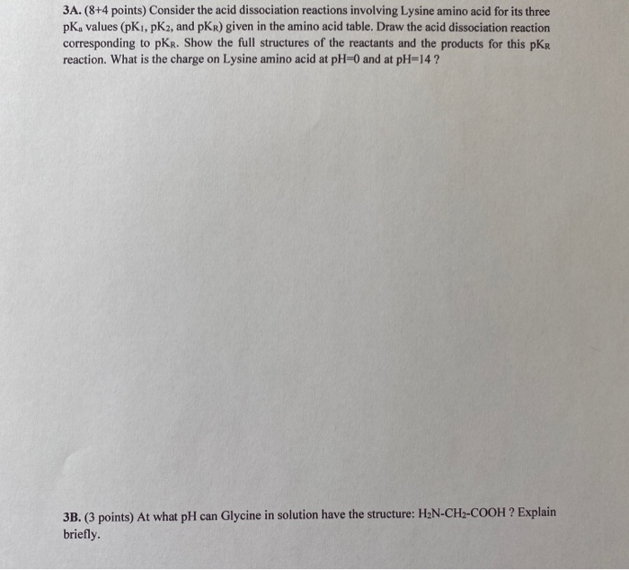 Solved 3A. (8+4 points) Consider the acid dissociation | Chegg.com