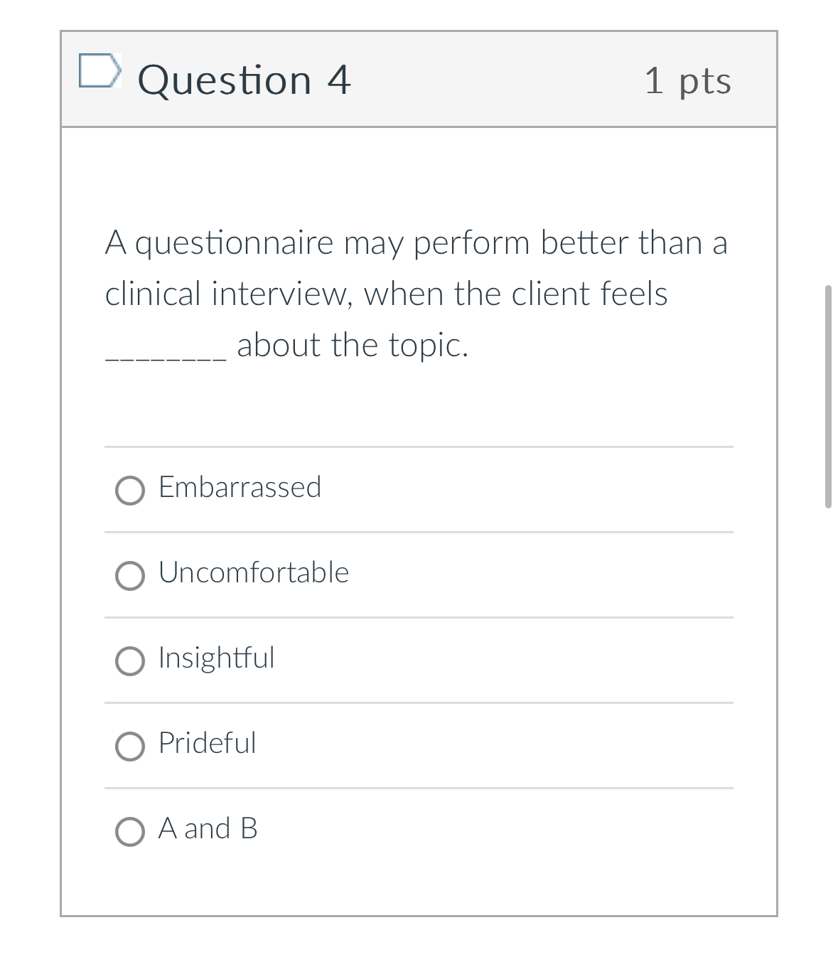 Solved Question 41 ﻿ptsA questionnaire may perform better | Chegg.com
