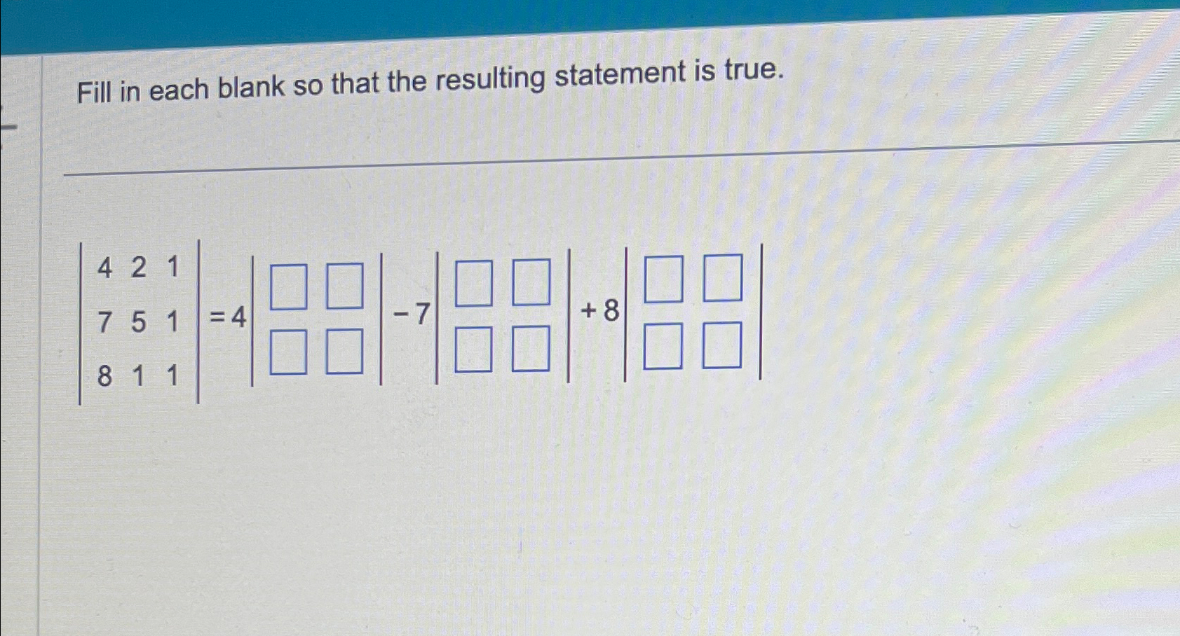 Solved Fill in each blank so that the resulting statement is | Chegg.com