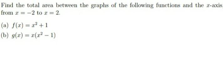 Solved Find the total area between the graphs of the | Chegg.com