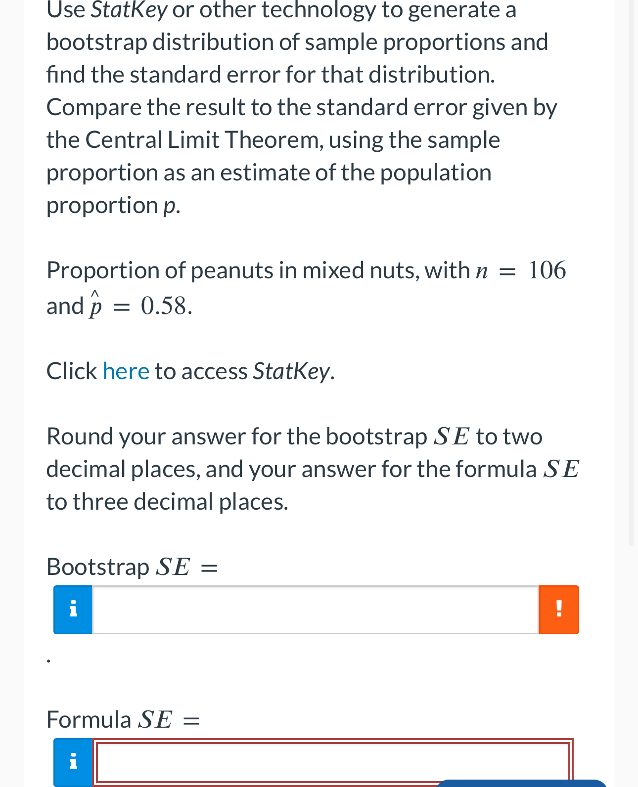 Solved Use StatKey or other technology to generate a | Chegg.com