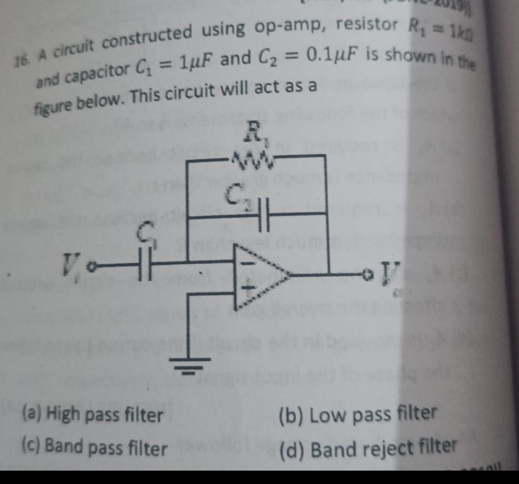 A circuit constructed using op-amp, resistor R1=1kg | Chegg.com