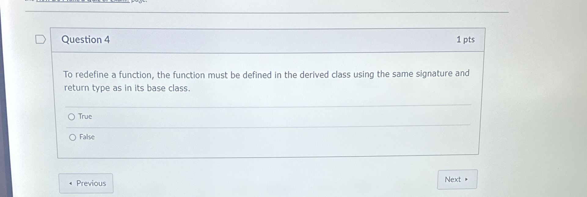 Solved Question 41 ﻿ptsTo redefine a function, the function | Chegg.com