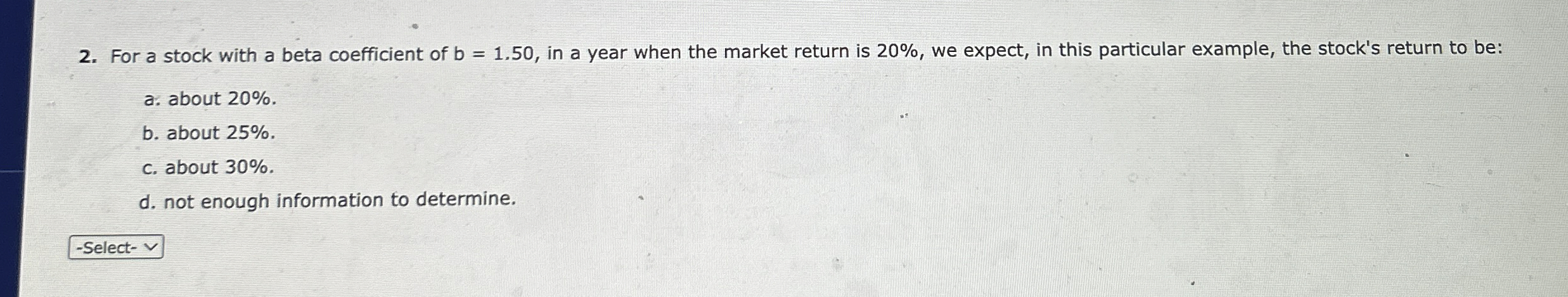 Solved For a stock with a beta coefficient of b=1.50, ﻿in a | Chegg.com