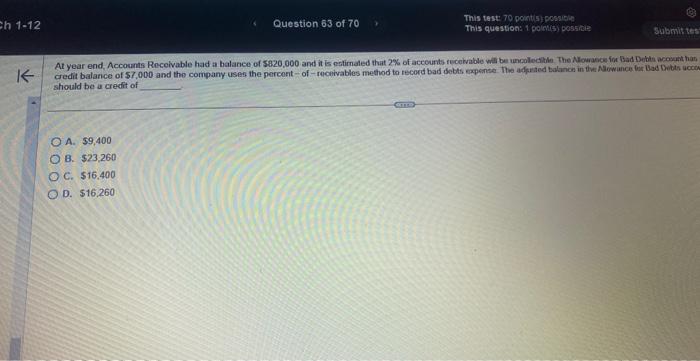 Solved should be a crecit of A. 59,400 B. 523,260 C. $16.400 | Chegg.com