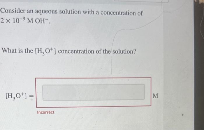 Solved Consider an aqueous solution with a concentration of | Chegg.com | Chegg.com
