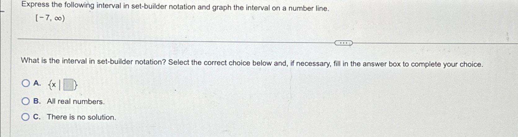 Solved Express the following interval in set-builder | Chegg.com