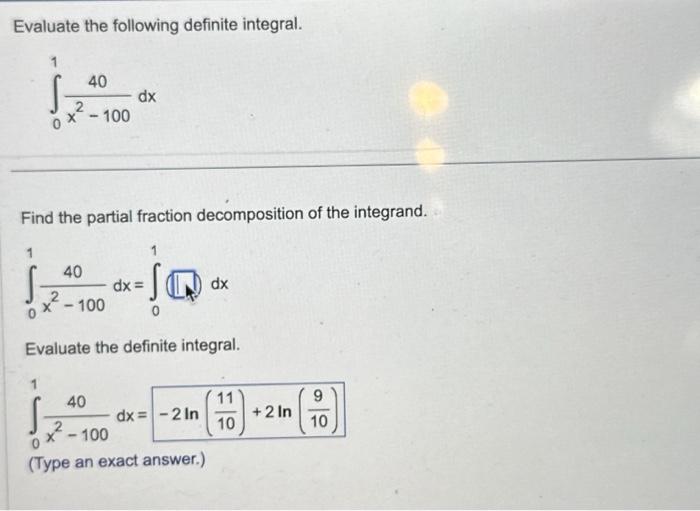 Solved Evaluate the following definite integral. 1 S 1 0 2 x | Chegg.com