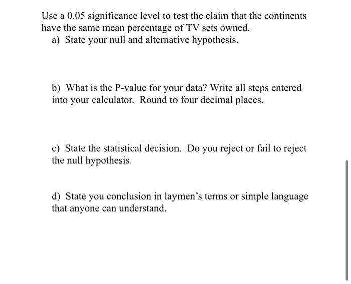 Solved Americans and TV For this project, you will begin by | Chegg.com