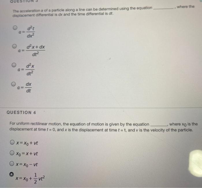 Solved QUESTION 1 A particle is said to have rectilinear | Chegg.com