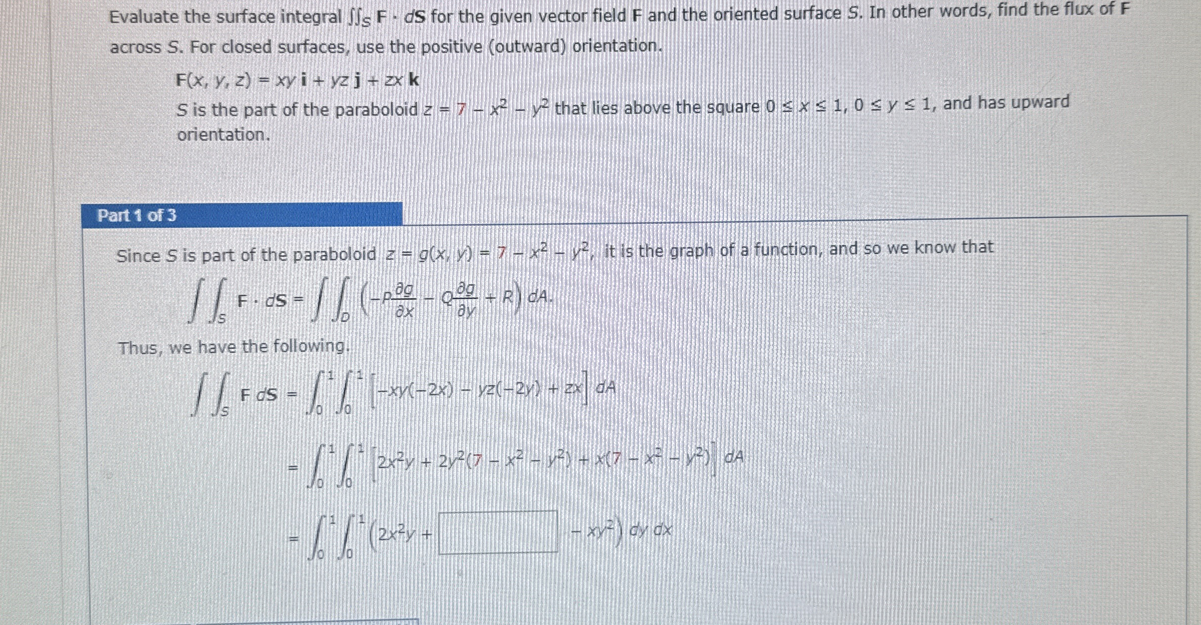 Solved Evaluate the surface integral ∬SF*dS ﻿for the given | Chegg.com