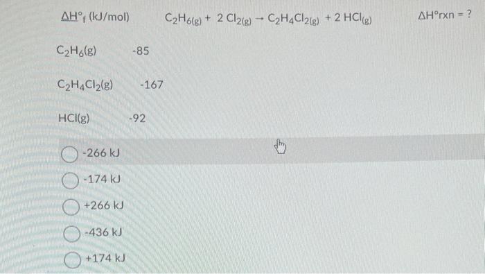 Solved use the information provided to determine H rxn for | Chegg.com
