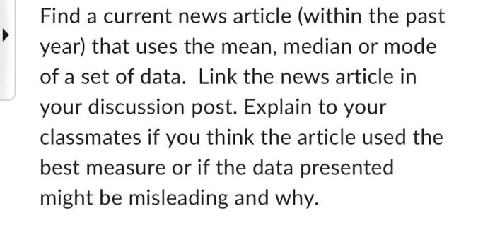 Solved find a current news article (within the past year) | Chegg.com