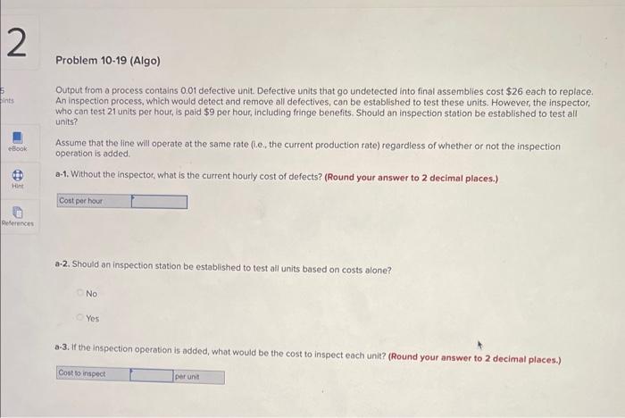 Solved Output from a process contains 0.01 defective unit. | Chegg.com